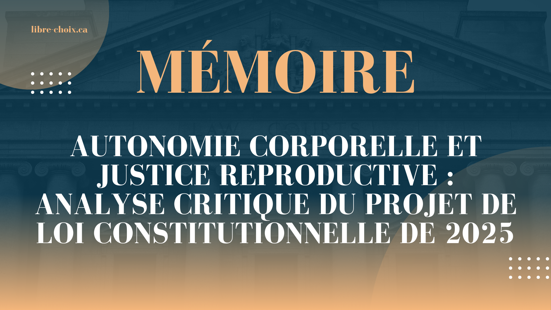 Mémoire Autonomie corporelle et justice reproductive : Analyse critique ...